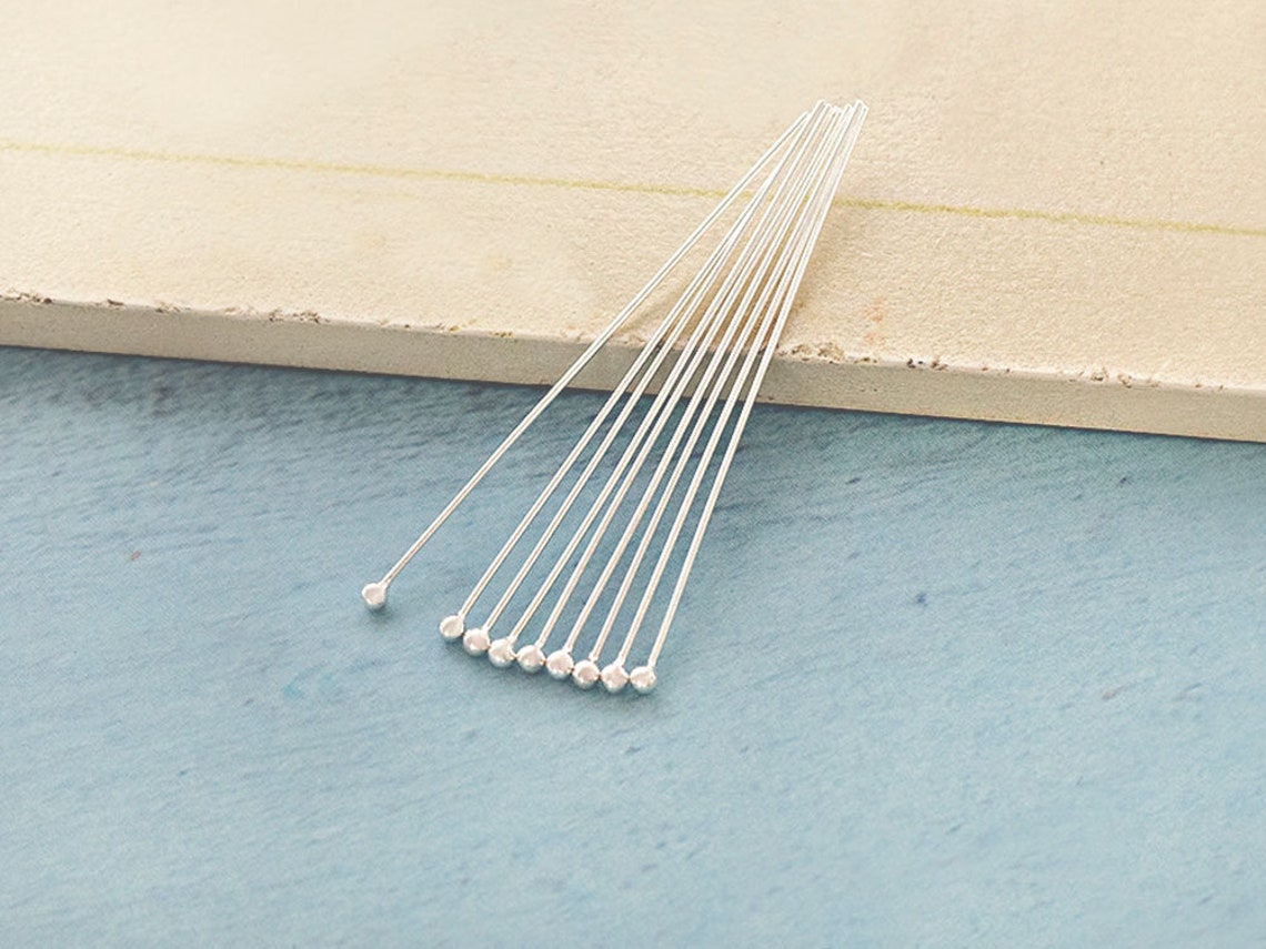 25 of 925 Sterling Silver Head Pins 39.5 Mm. :th0824 - Etsy