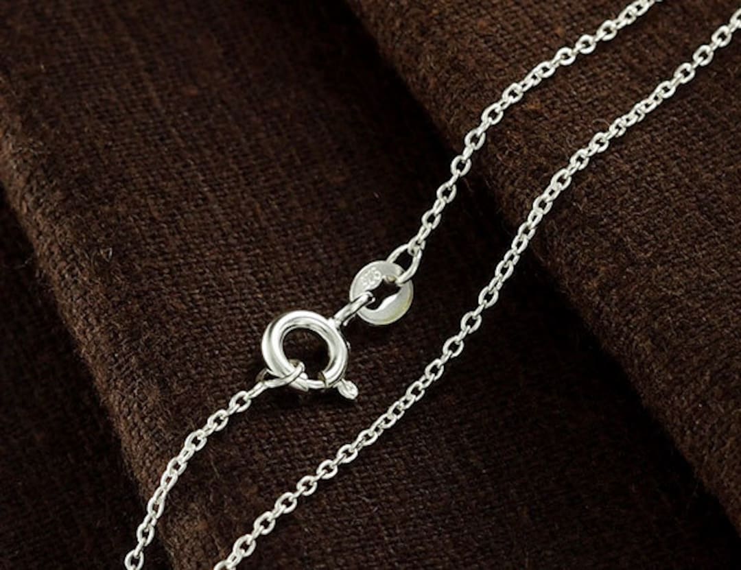 16 Inches of 925 Sterling Silver Fine Cable Chain Necklace , 1x1.5 Mm ...