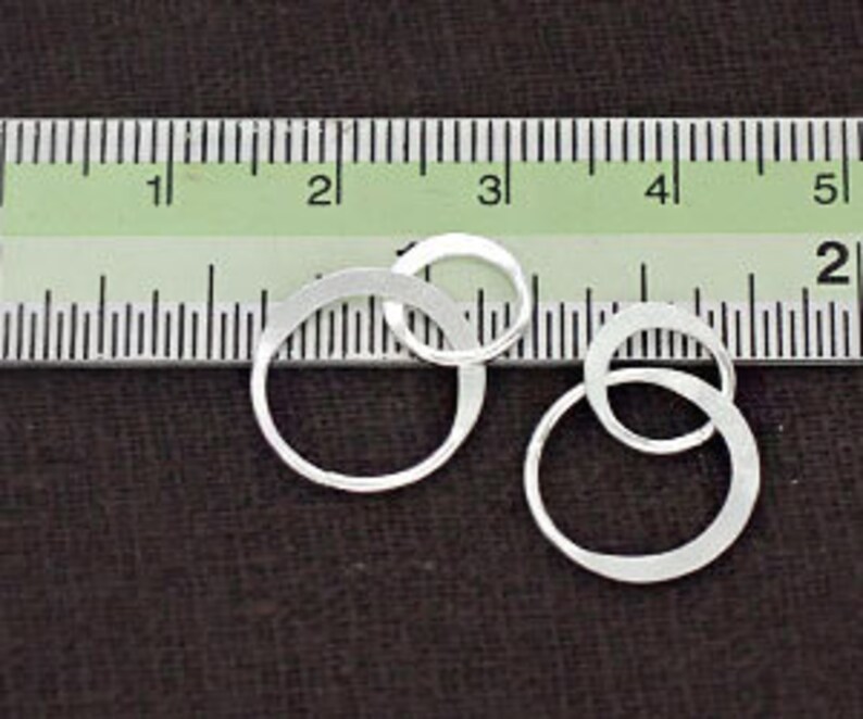 4 of 925 Sterling Silver Double Circle Rings Charms Links - Etsy