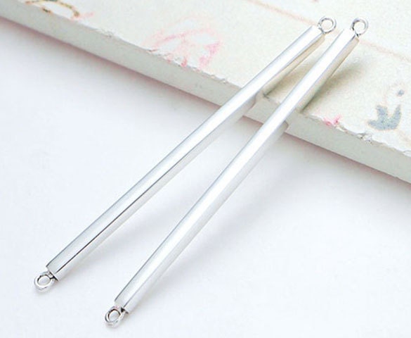 2 of 925 Sterling Silver Rectangle Stick Links Connectors | Etsy