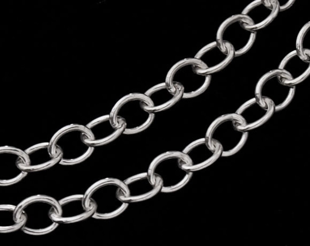 18 Inches of 925 Sterling Silver Chain 4x5 Mm. :th0147 - Etsy