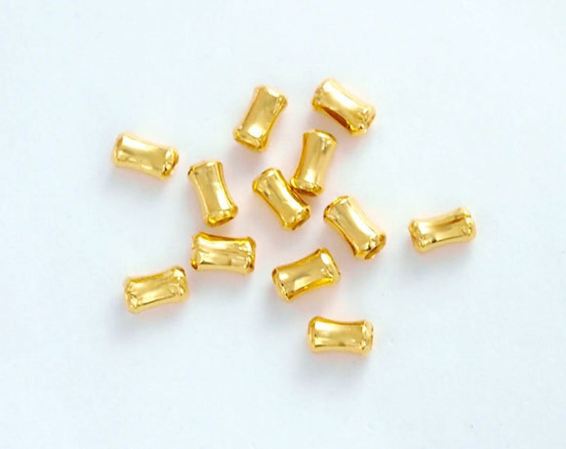 30 of Karen Hill Tribe Gold Vermeil Style Hourglass Beads 2x4 Mm ...