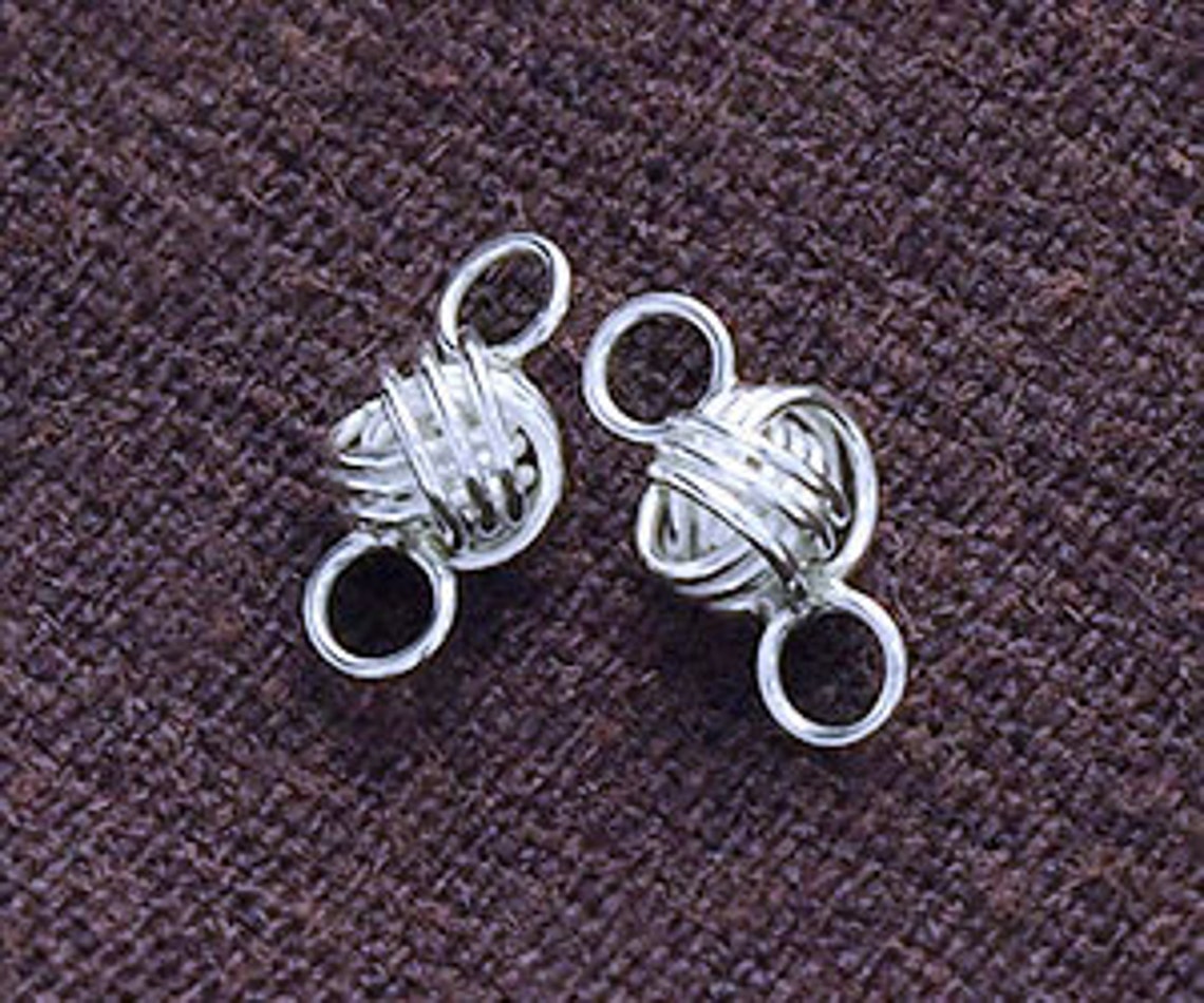 6 of 925 Sterling Silver Wire Knot Links, Connectors 5x8 Mm. Polish ...