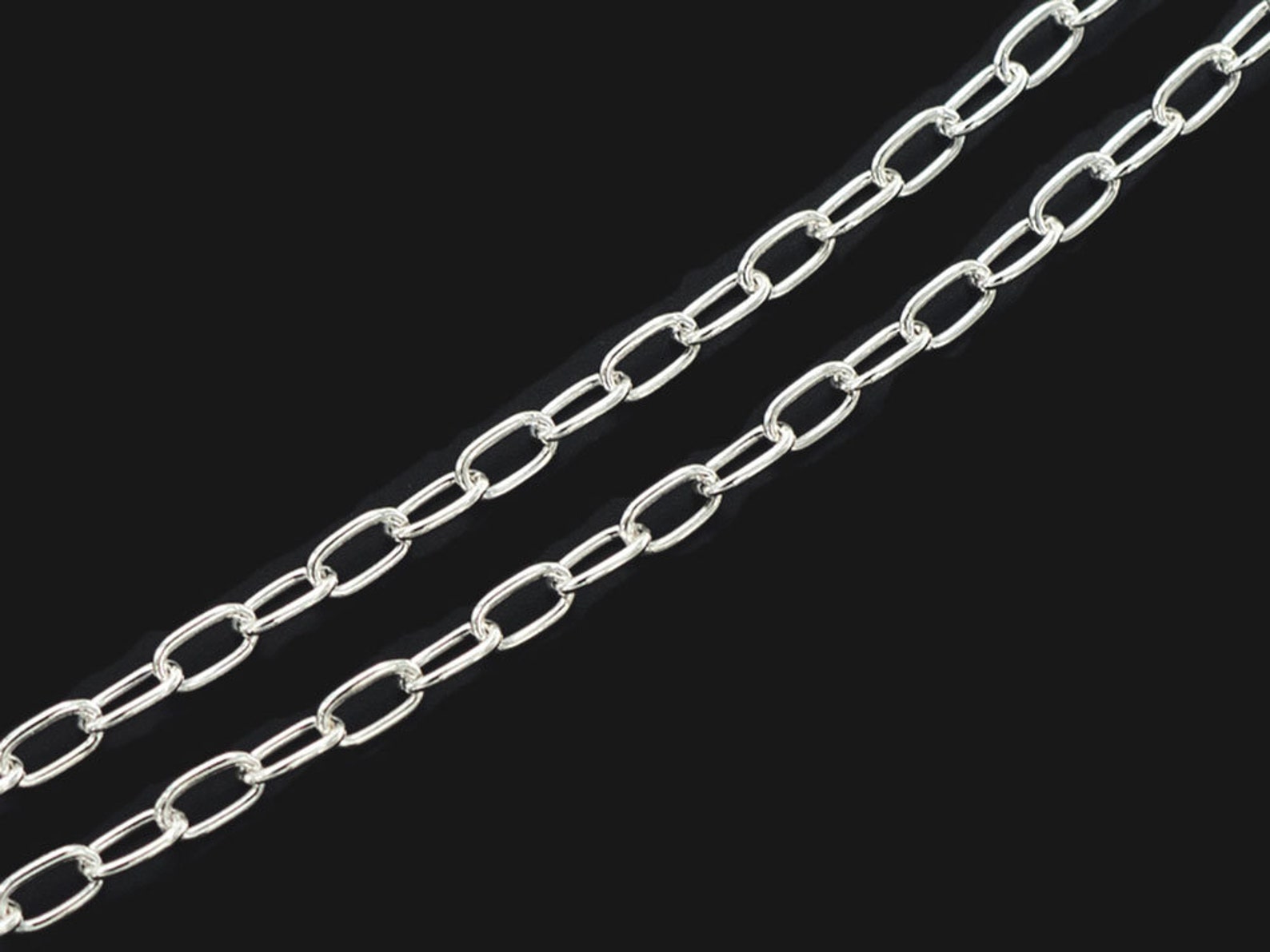 30 Inches of 925 Sterling Silver Chain 3x5 Mm. :th0578 - Etsy