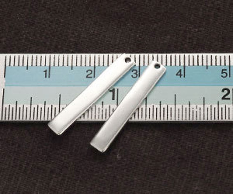 4 of 925 Sterling Silver Rectangle Blank Charms 3.8x24mm. . :tk0027 - Etsy