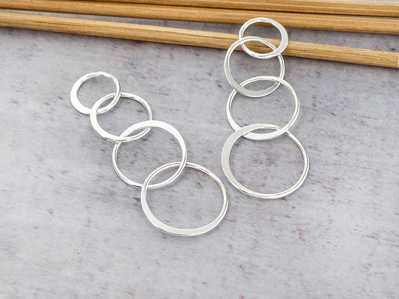 2 of 925 Sterling Silver Four Linked Circle Rings Charms - Etsy