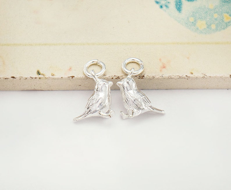 2 of 925 Sterling Silver Bird Charms 4.8x13mm. :th1560 - Etsy