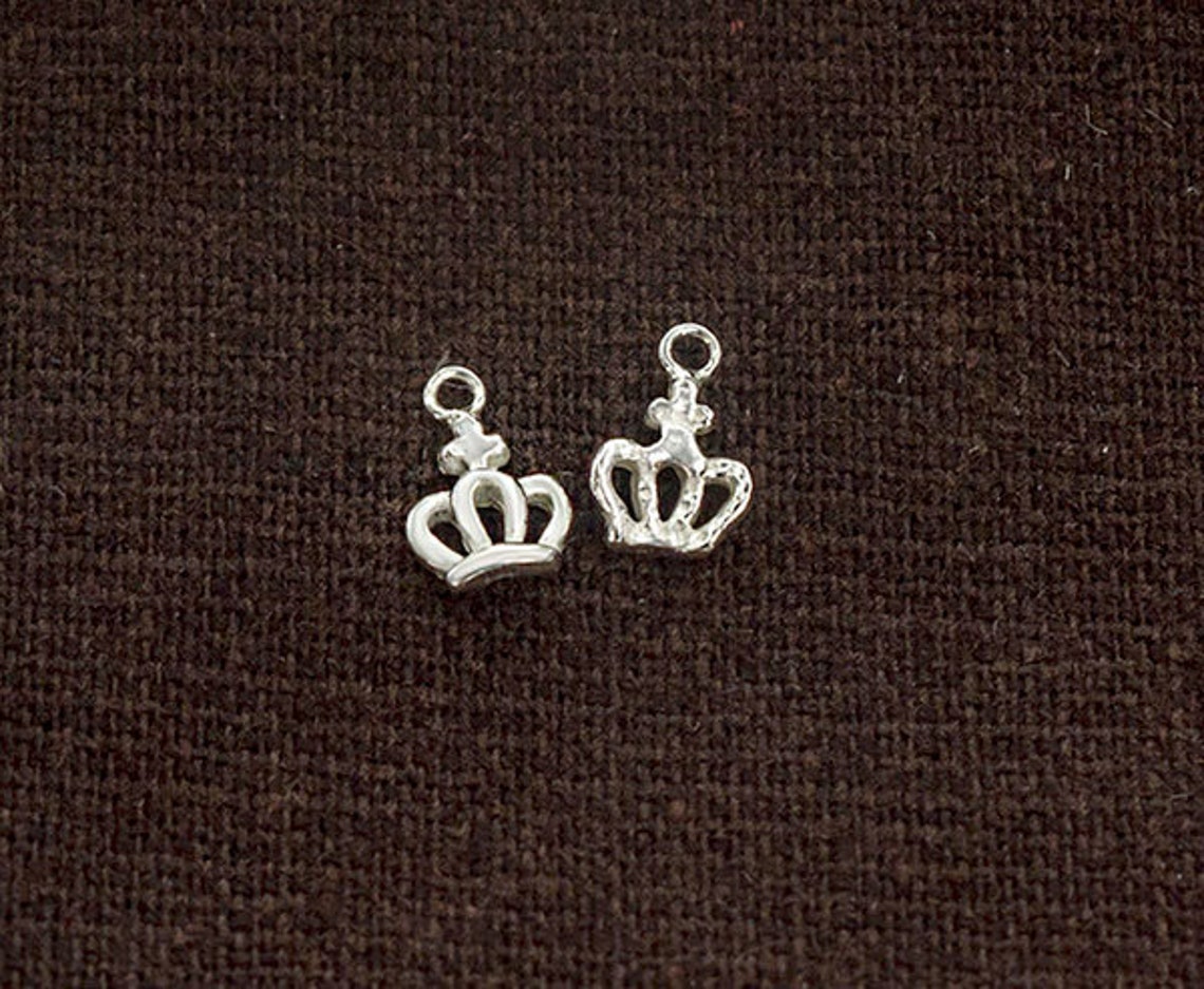 4 of 925 Sterling Silver Tiny Crown Charms 6x7 Mm. :th2698 - Etsy