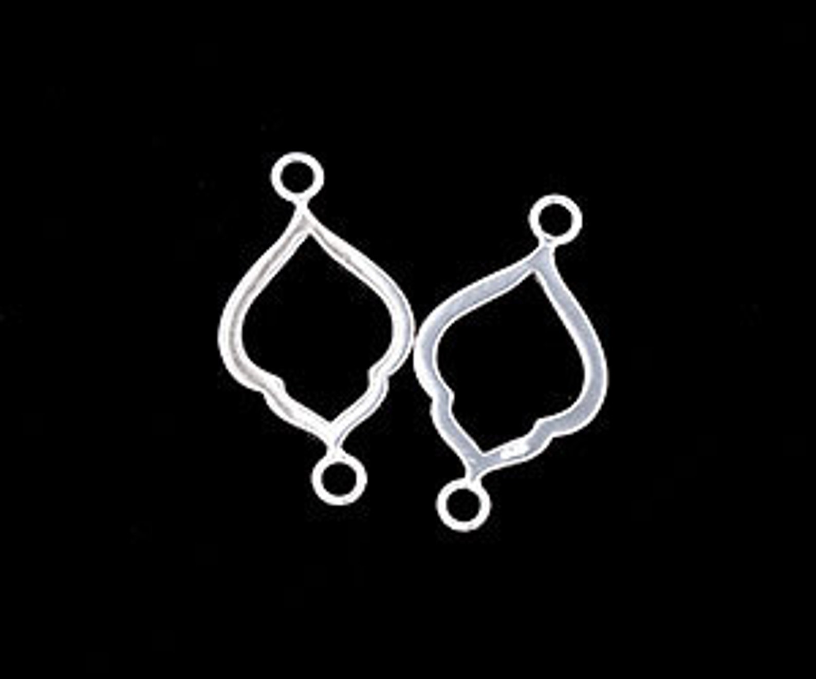 4 of 925 Sterling Silver Moroccan Style Drop Links, Connectors 11x16.5 ...