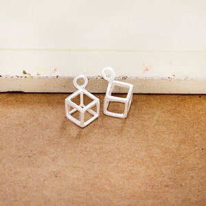 4 of 925 Sterling Silver Cube Charms 5.5 Mm. :tm0206 - Etsy