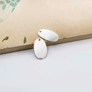 4 of 925 Sterling Silver Oval Disc Tag Charms 8x13.5 Mm. :tk0025 - Etsy