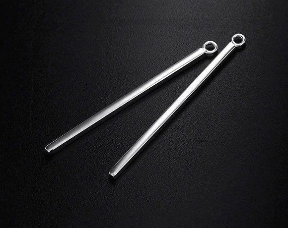 2 of 925 Sterling Silver Rectangle Stick Charms 2x40mm. - Etsy