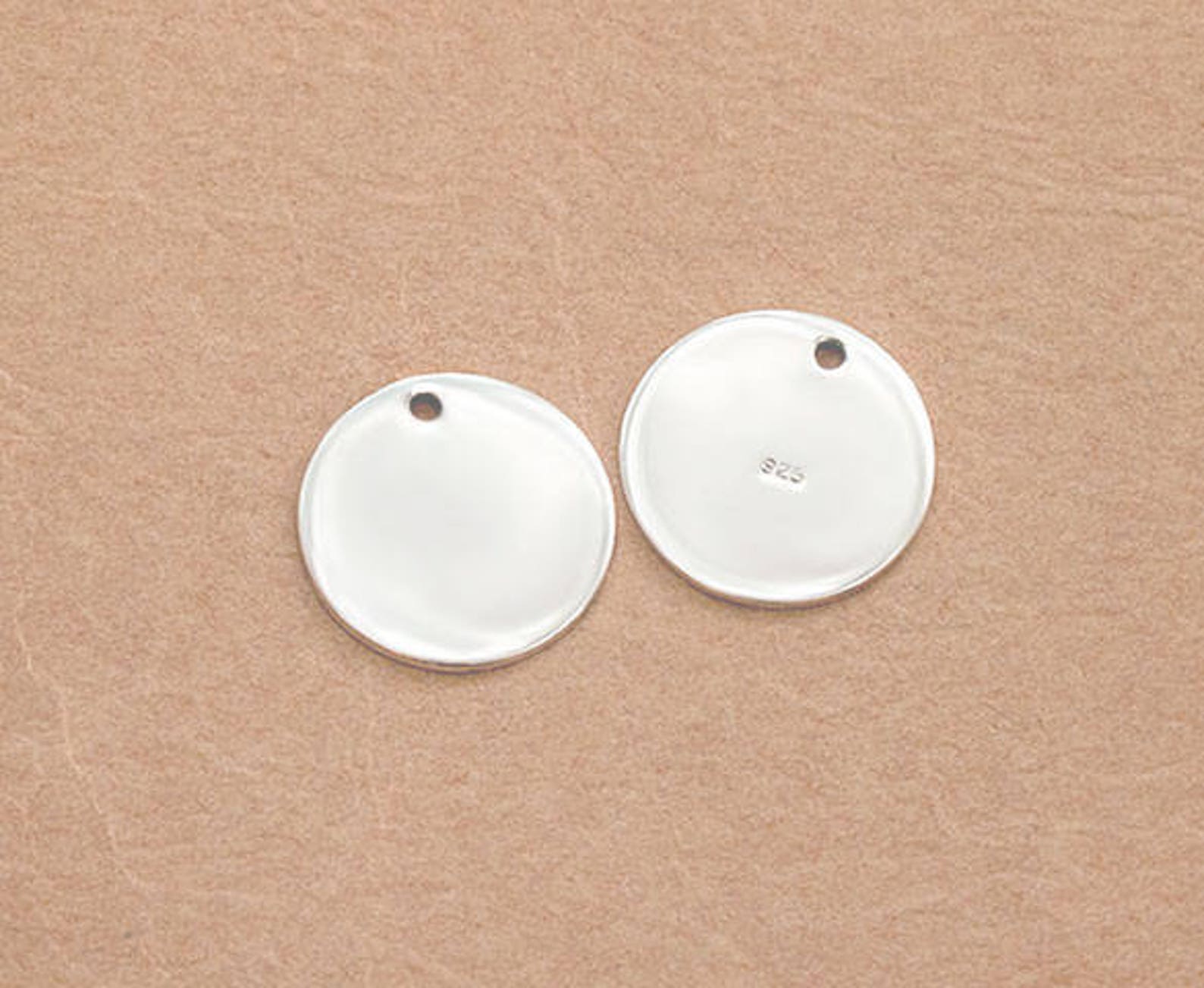 2 of 925 Sterling Silver Round Disc Tag Charms 12 mm. :tk0205 | Etsy