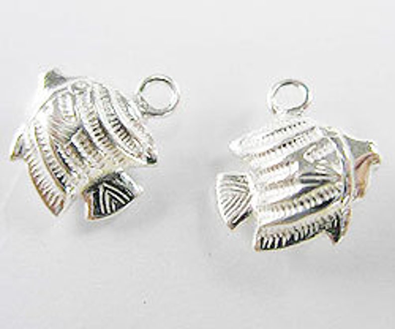 4 of 925 Sterling Silver Fish Charms 9x11 mm. :th1131 | Etsy