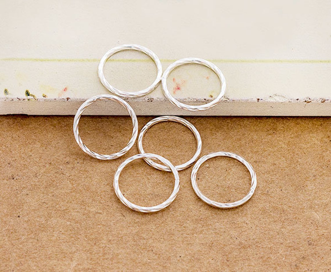 6 of 925 Sterling Silver Twisted Closed Circle Rings - Etsy