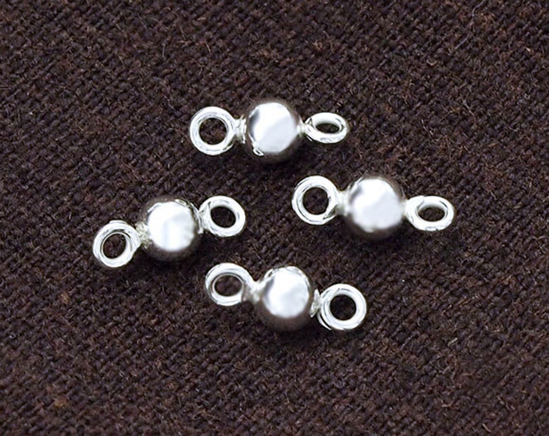 8 of 925 Sterling Silver Ball Links, Connectors 4mm. Polish Finished ...