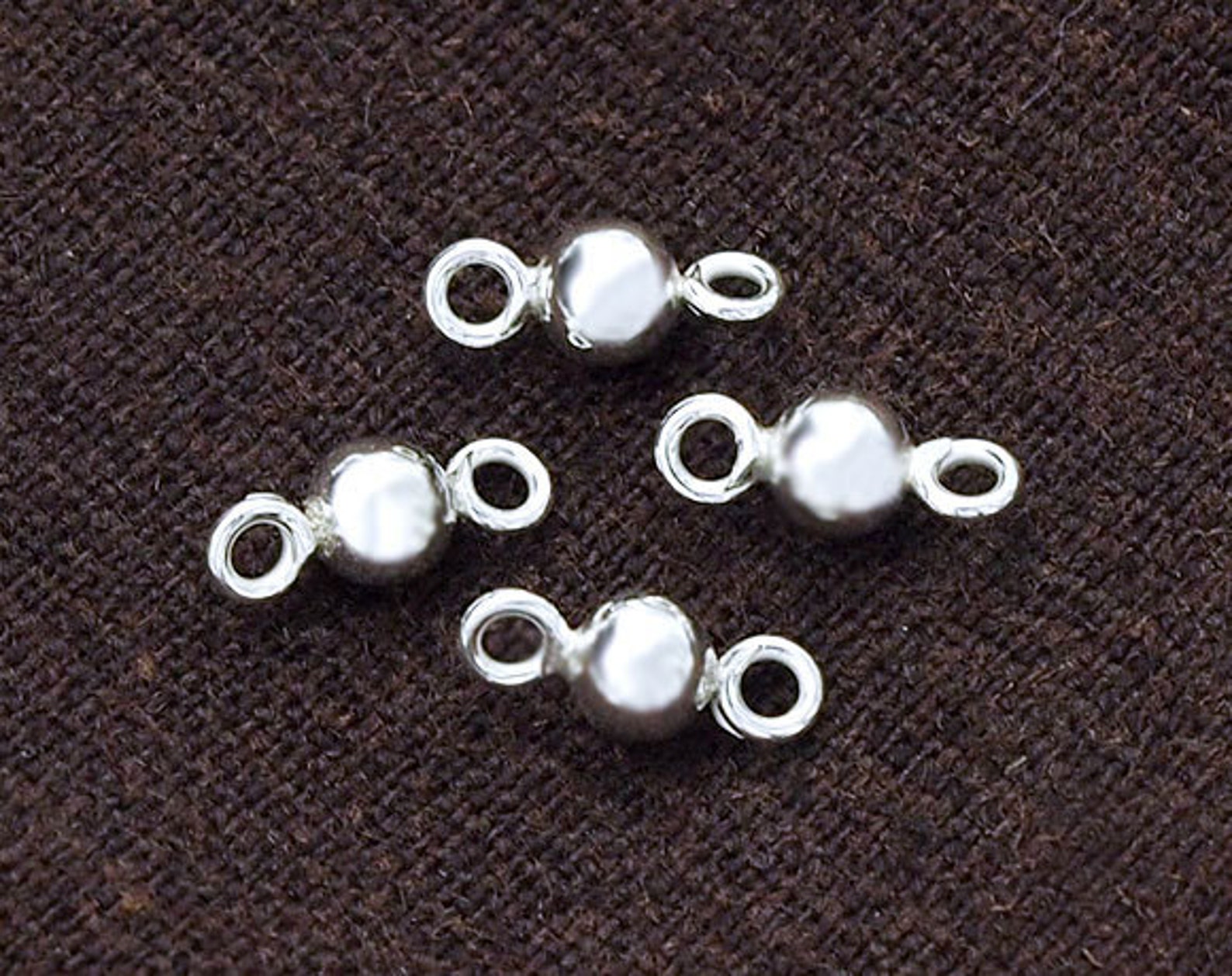 8 of 925 Sterling Silver Ball Links Connectors 4mm. Polish | Etsy