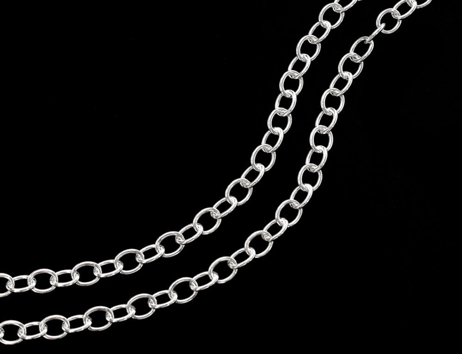 30 Inches of 925 Sterling Silver Chain 3x3.7 Mm. :th2127 - Etsy
