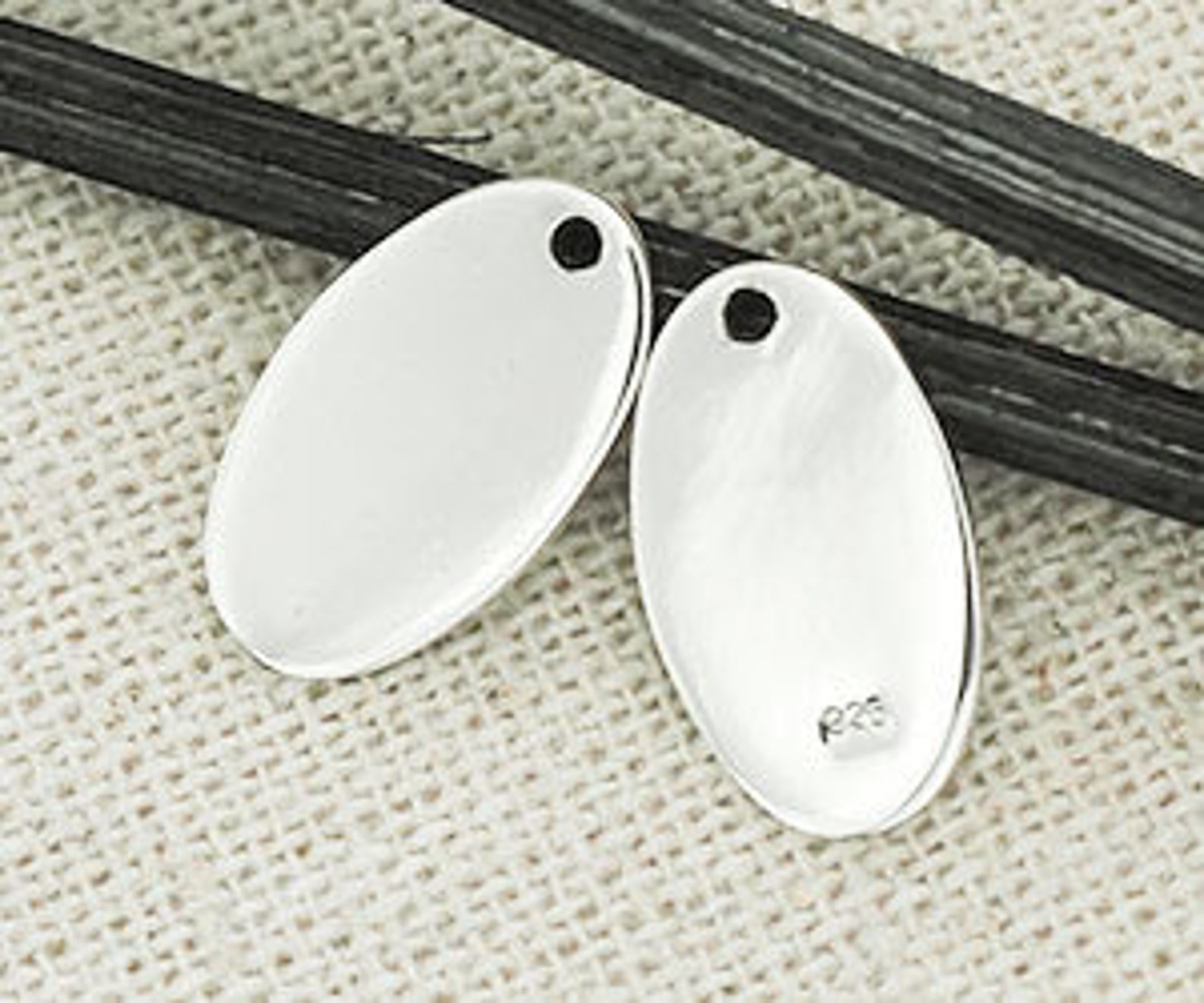 4 of 925 Sterling Silver Oval Disc Tag Charms 8x13.5 Mm. | Etsy