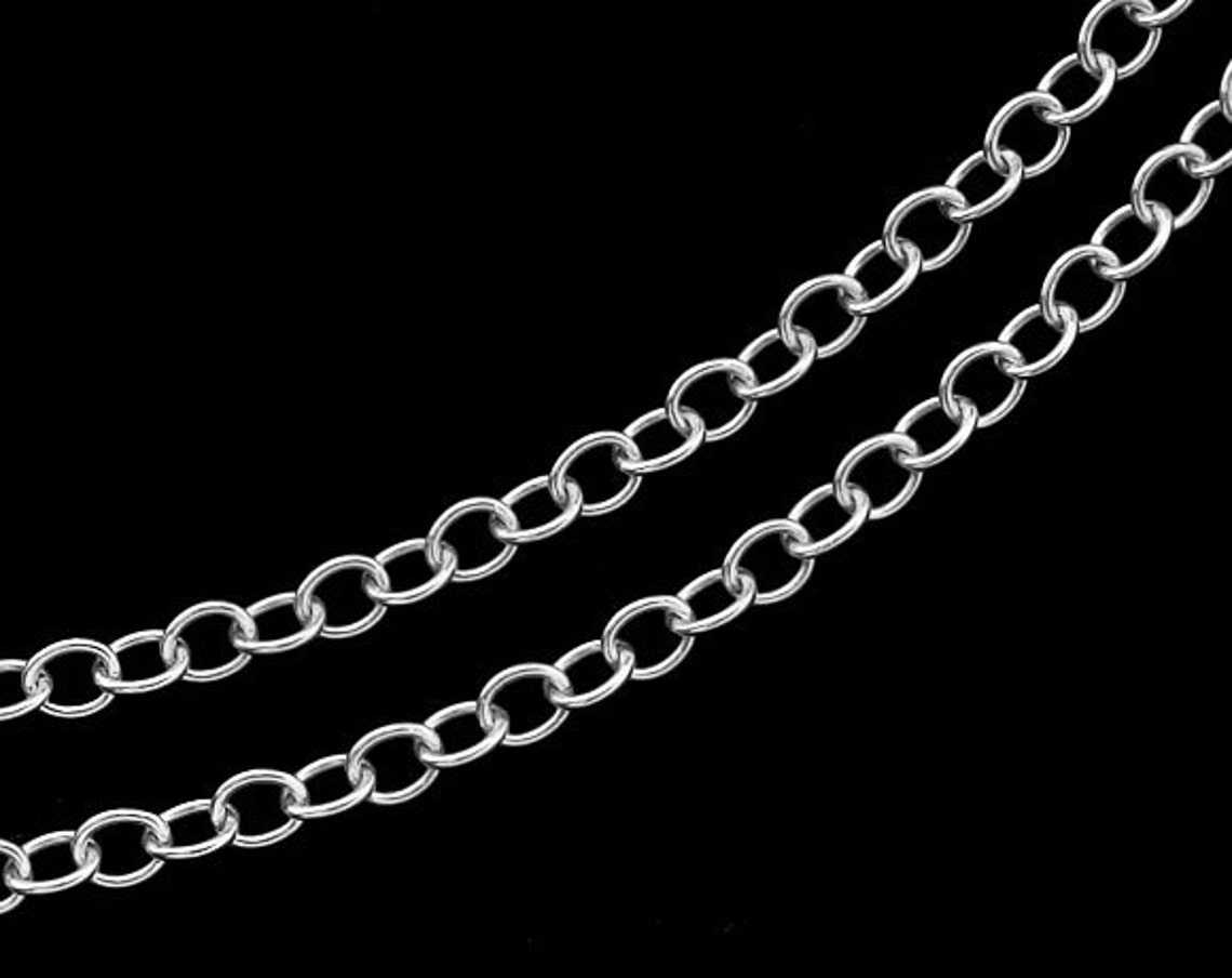 40 Inches of 925 Sterling Silver Chain 2x3 Mm. :th0897 - Etsy