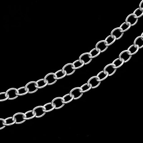 30 Inches of 925 Sterling Silver Chain 3x3.7 Mm. :th2127 - Etsy