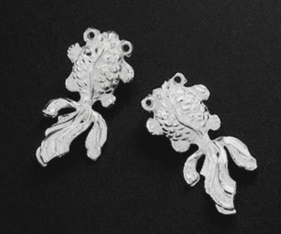2 of 925 Sterling Silver Goldfish Charms 7x15 mm. :th2287 | Etsy