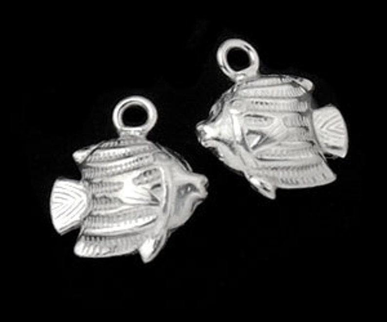 4 of 925 Sterling Silver Fish Charms 9x11 Mm. :th1131 | Etsy