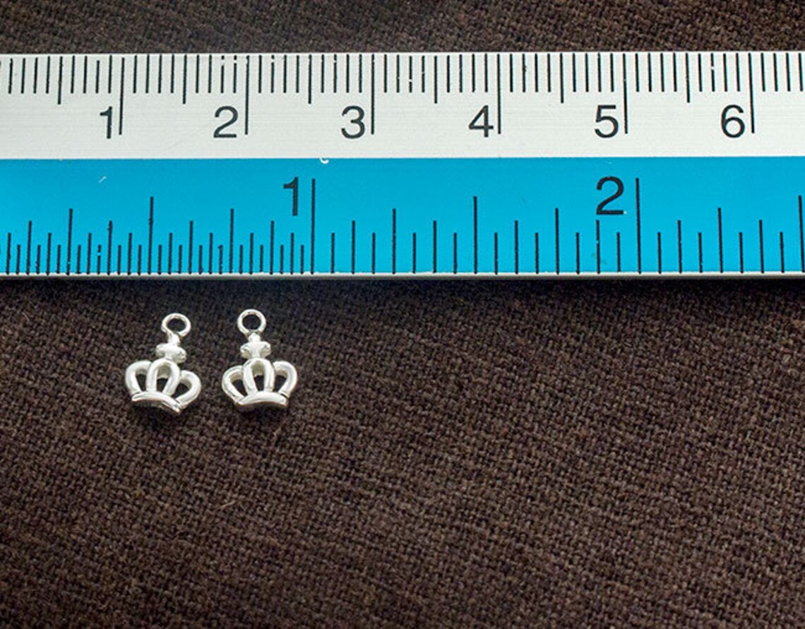 4 of 925 Sterling Silver Tiny Crown Charms 6x7 Mm. :th2698 - Etsy