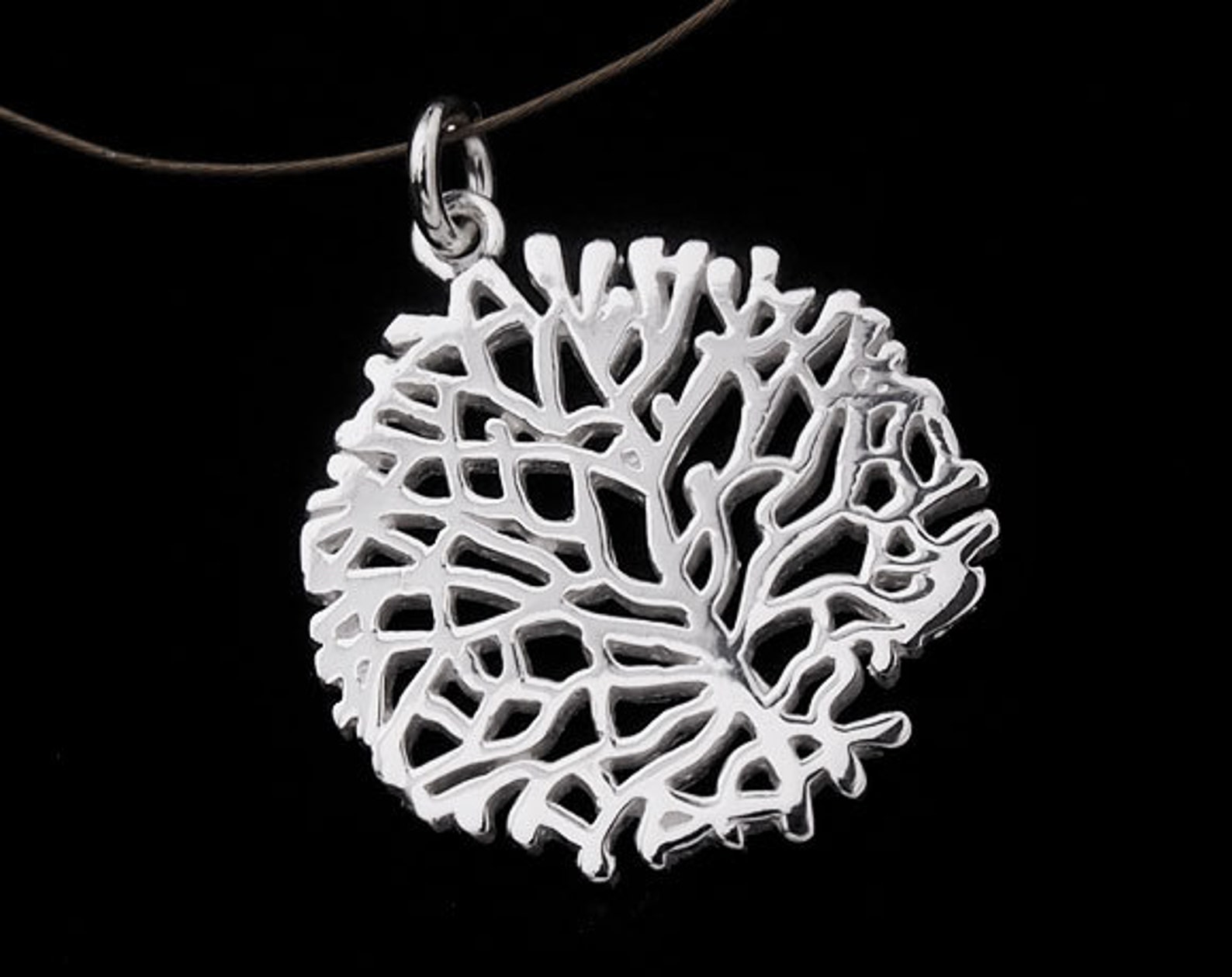 1 of 925 Sterling Silver Coral Pendant 20mm.polish Finished - Etsy