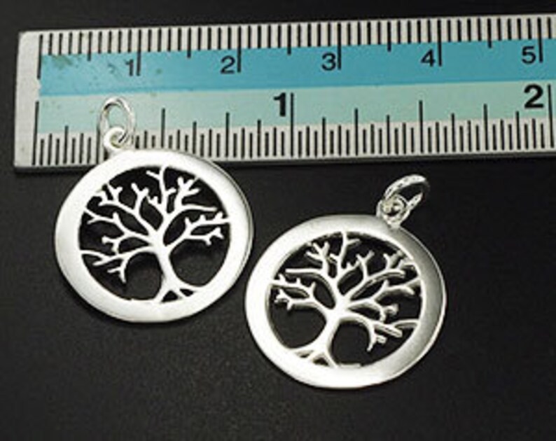 2 of 925 Sterling Silver Tree of Life Pendants 18 mm. Polish | Etsy