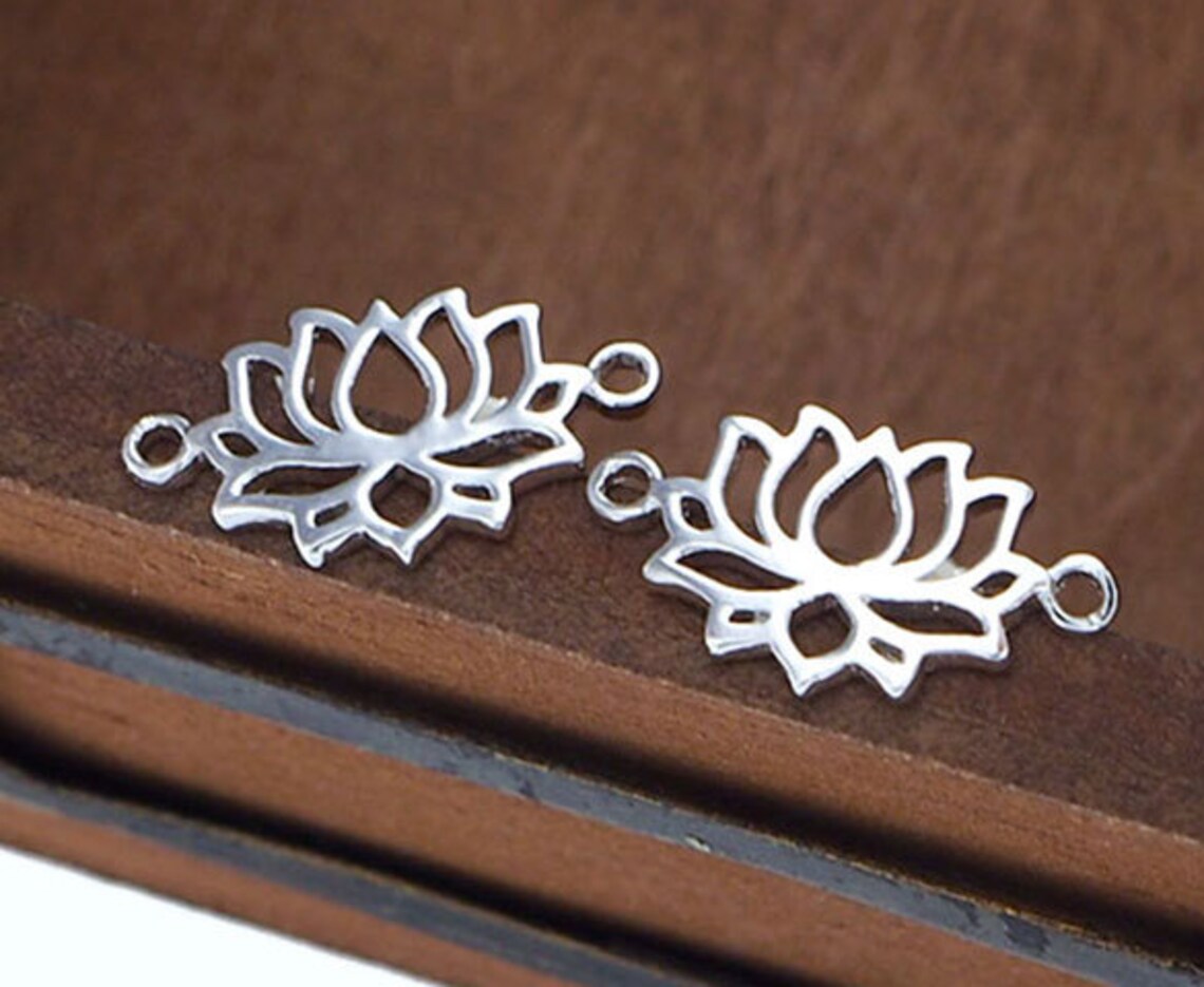 2 of 925 Sterling Silver Lotus Connectors,links 8x12mm. :tm0150 - Etsy