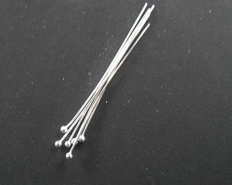 25 of 925 Sterling Silver Head Pins 39.5 Mm. :th0824 - Etsy