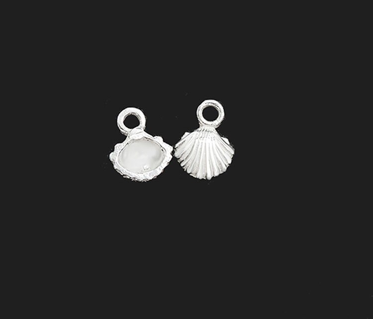 4 of 925 Sterling Silver Scallop Shell Charms 6x7mm. Small | Etsy