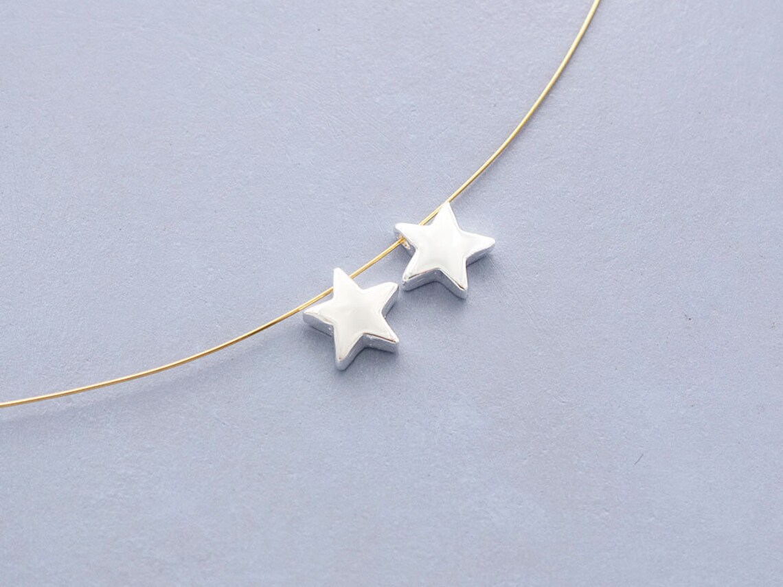 2 of 925 Sterling Silver Little Star Beads 7mm. :th1885 - Etsy