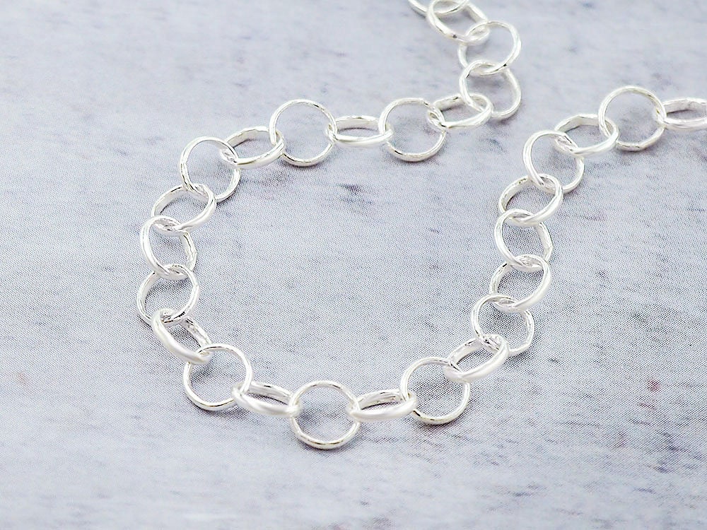 18 inches of 925 Sterling Silver Circle Chain 4.3 mm. :th1509 | Etsy
