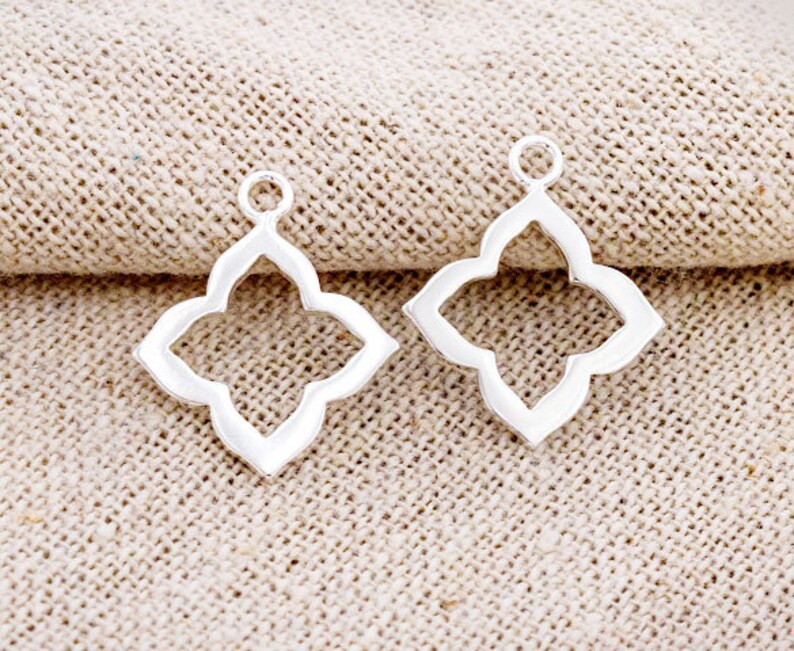 2 of 925 Sterling Silver Moroccan Style Flower Charms 15 mm. | Etsy