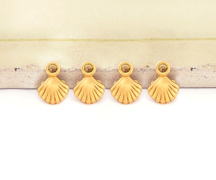 4 of 925 Sterling Silver Gold Vermeil Style Small Scallop - Etsy