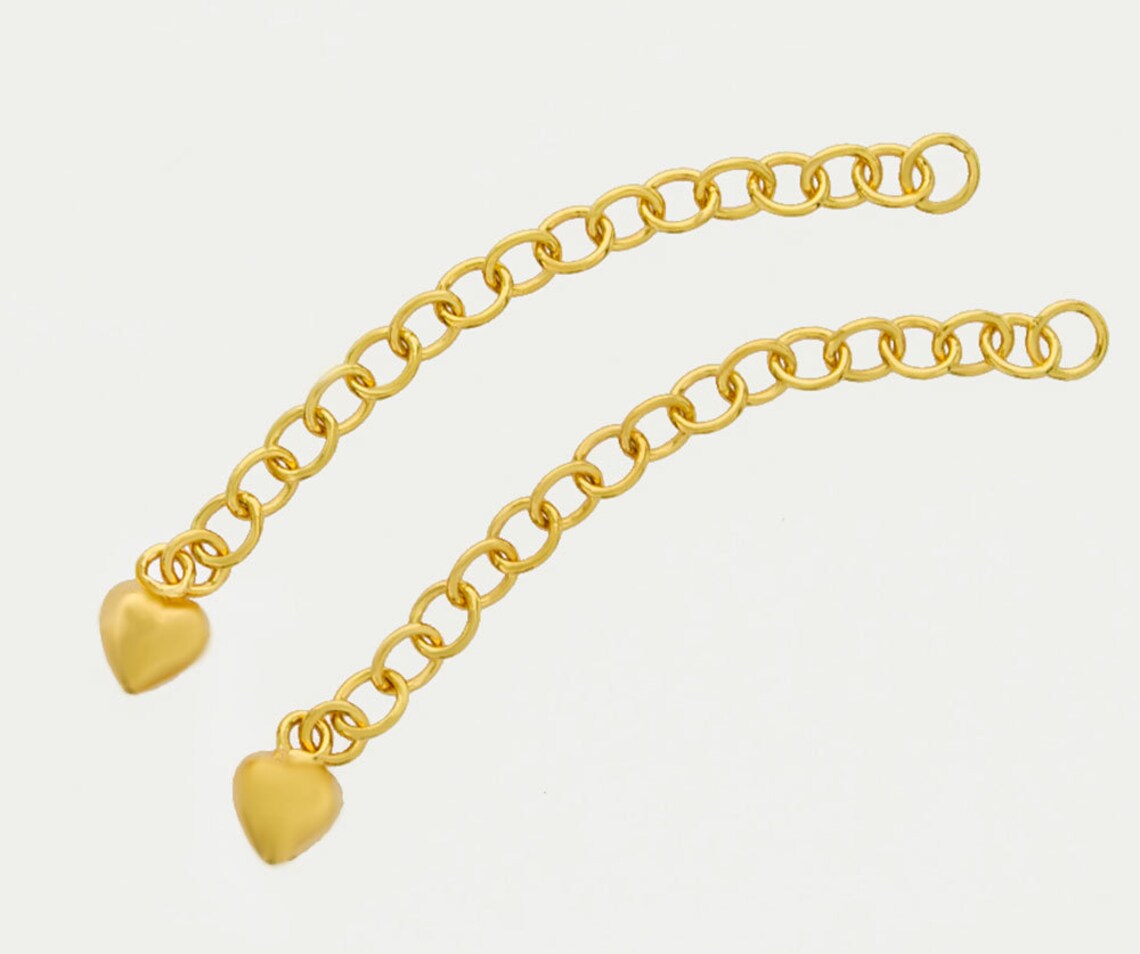 2 of 925 Sterling Silver Gold Vermeil Style Extension Chains | Etsy