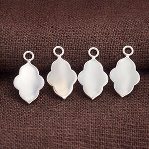 4 of 925 Sterling Silver Moroccan Style Drop Charms 9x13mm. Polish ...