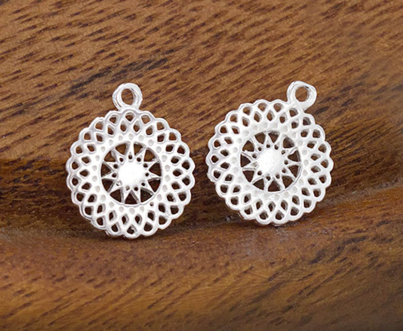 2 of 925 Sterling Silver Filigree Sun Charms 13 Mm.polished | Etsy