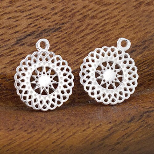 2 of 925 Sterling Silver Ivy Charms 15x23mm.delicate Charms - Etsy