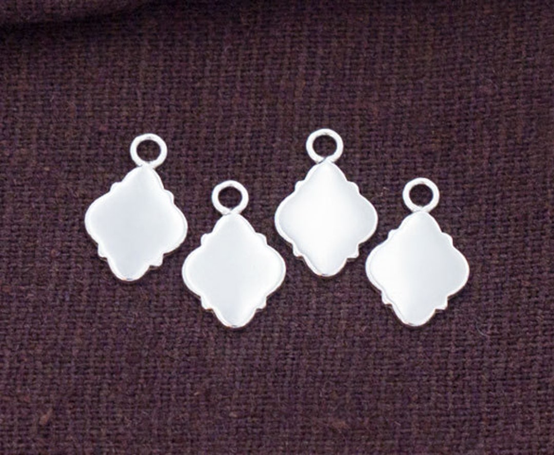 4 of 925 Sterling Silver Moroccan Style Drop Charms 8x11 Mm. Polish ...