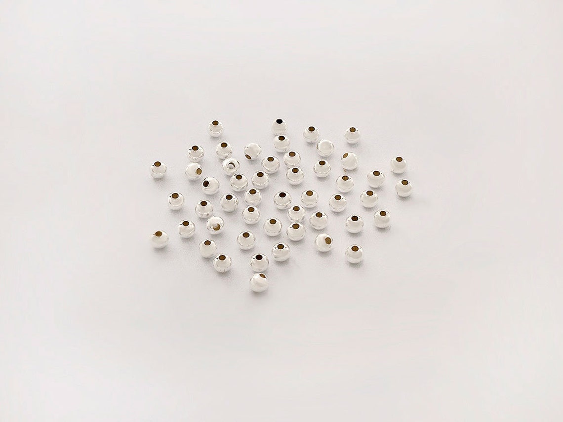 50 of 925 Sterling Silver Seed Beads 3 Mm. :th0173 - Etsy