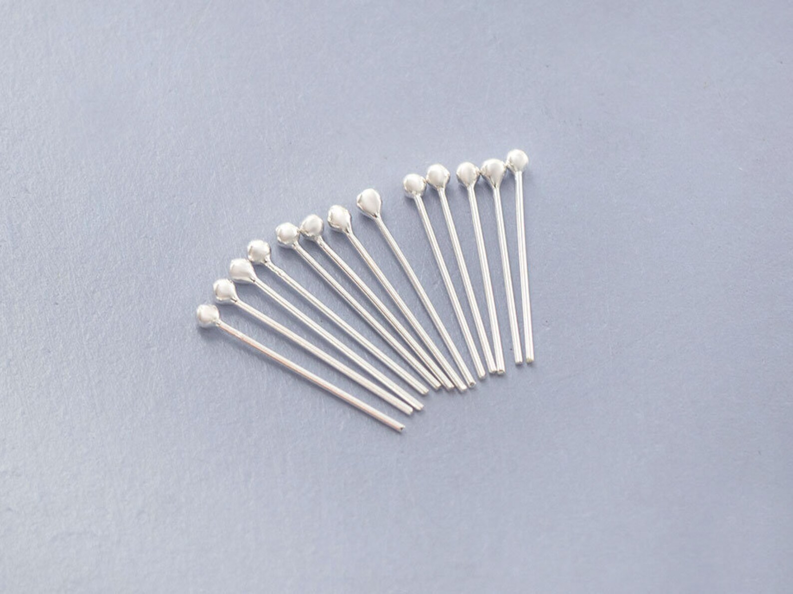 40 of 925 Sterling Silver Head Pins 15x0.5 Mm. :th1568 | Etsy