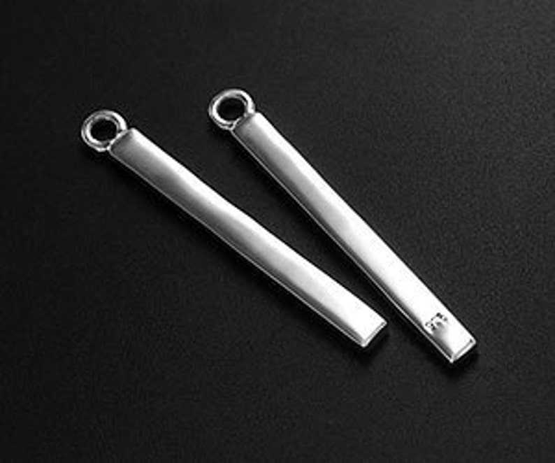 2 of 925 Sterling Silver Rectangle Bar Charms 2.7x26mm. . | Etsy