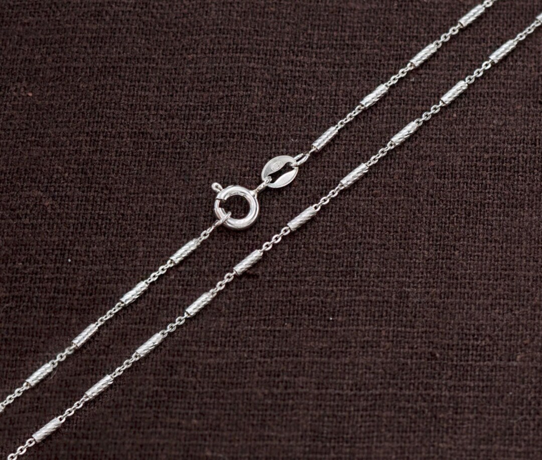 16 Inches of 925 Sterling Silver Tube Cable Chain Necklace 1.4x4 Mm ...