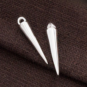 2 of 925 Sterling Silver Spike Charms 4x20mm.polish Finished :th2055 - Etsy