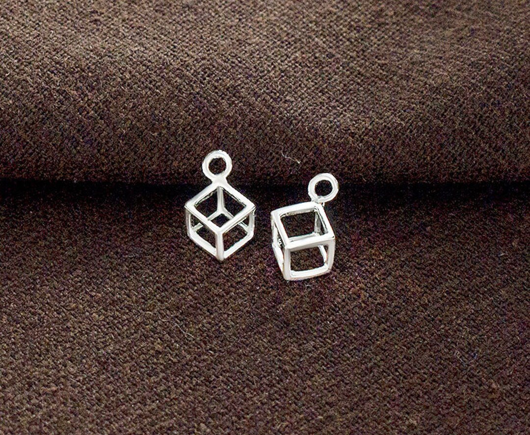 4 of 925 Sterling Silver Cube Charms 5.5 Mm. :tm0206 - Etsy