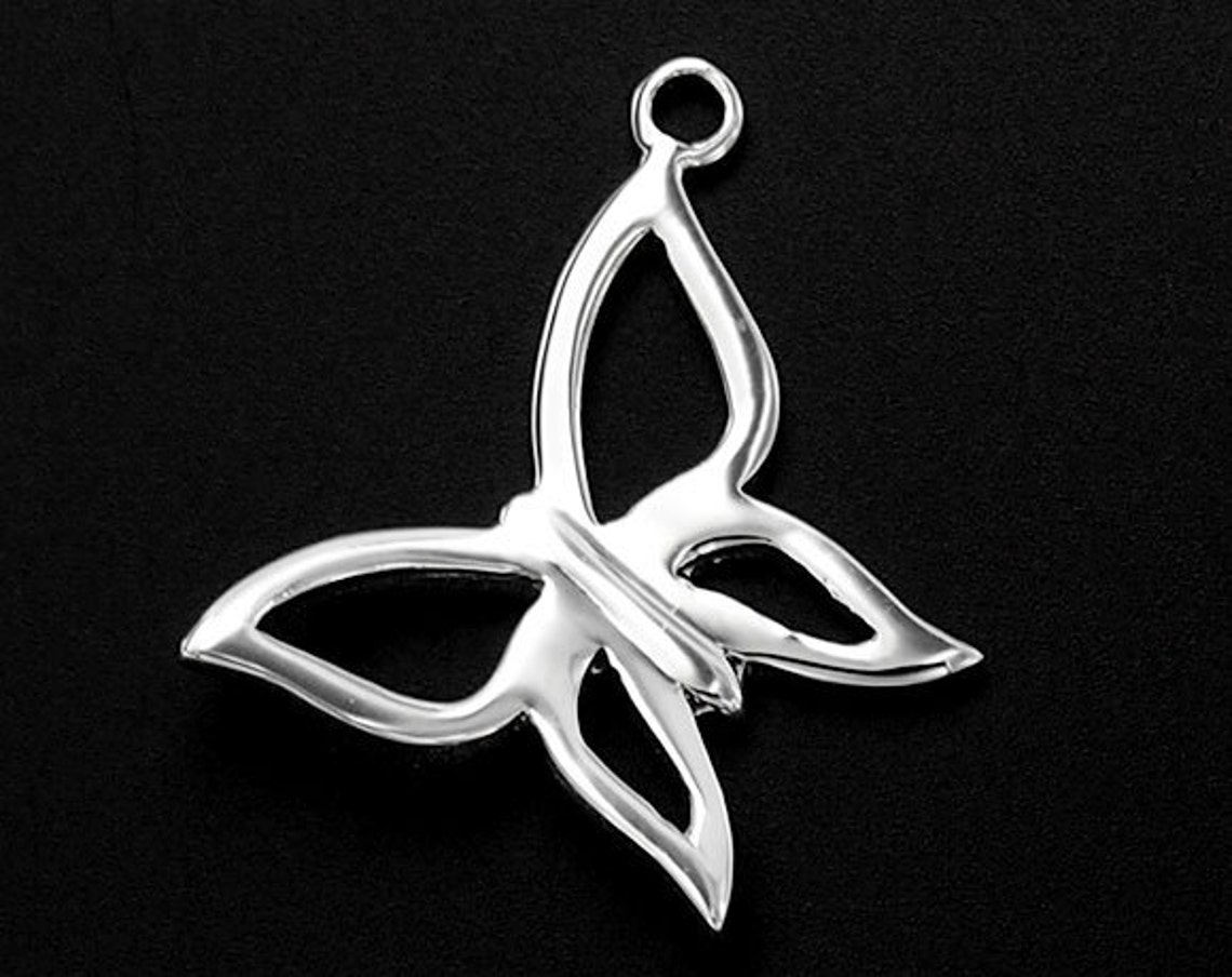 1 of 925 Sterling Silver Butterfly Pendant 14x20mm. :tm0051 | Etsy