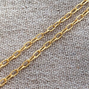 40 Inches of 925 Sterling Silver Gold Vermeil Style Chain 2x4 Mm ...
